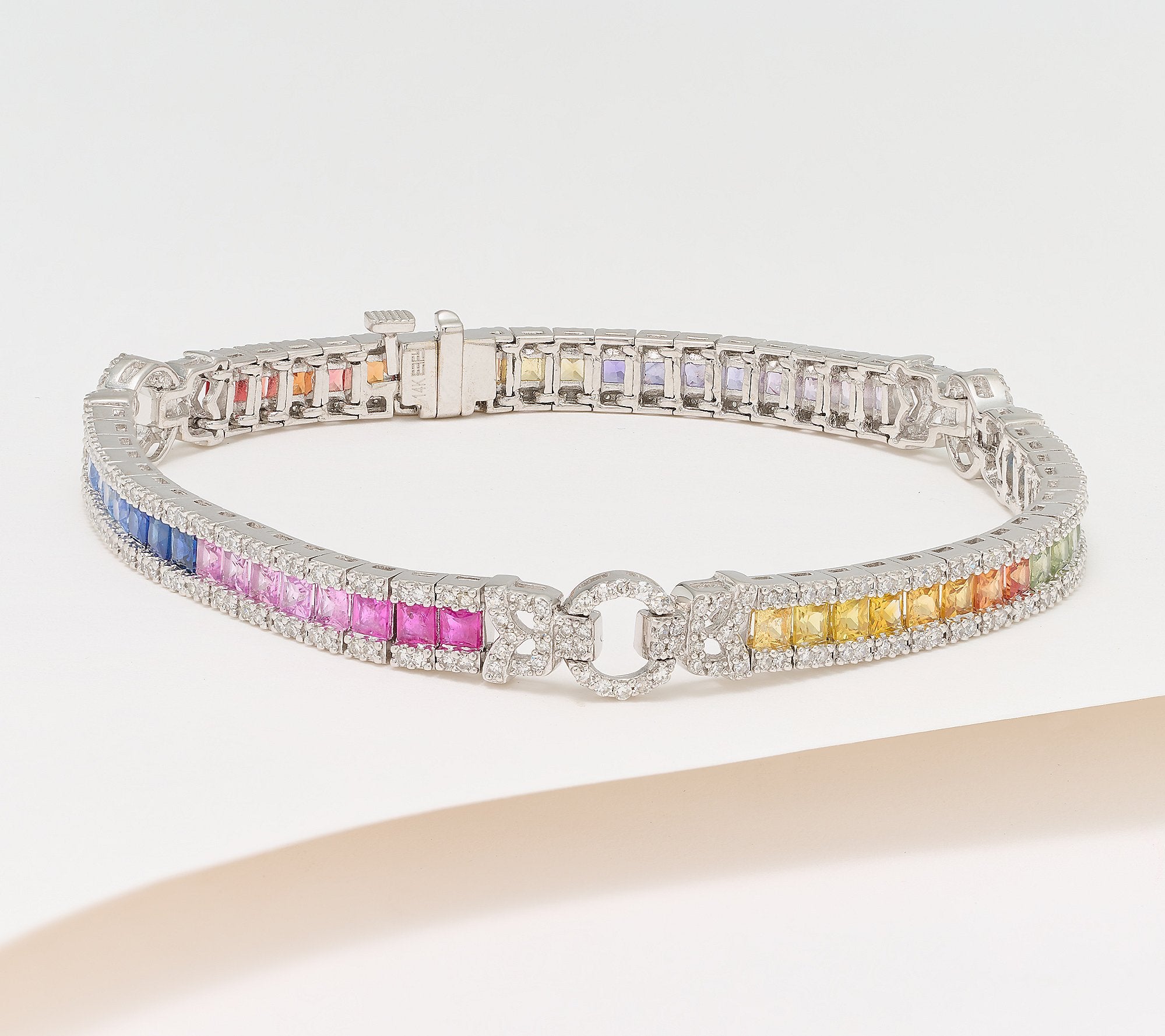 Effy Watercolors 14K Sapphire & Diamond Panther Line Bracelet, 7-1/4 ...